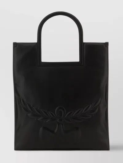 Mcm Woman Black Nappa Leather Aren Shopping Bag In Bk | ModeSens
