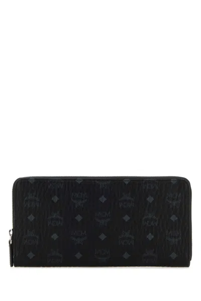 Mcm Large Aren Zip-around Wallet In Black | ModeSens