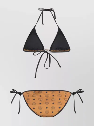 Mcm Triangle Top Bikini Visetos Motif In Brown | ModeSens