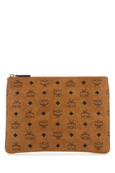 Mcm Monogram Pattern Canvas Pouch Rectangular Shape In Multicolor ...