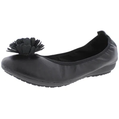 Me Too Jayna Womens Leather Round Toe Ballet Flats In Black | ModeSens