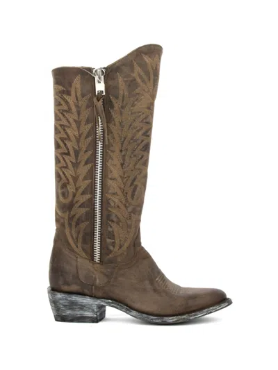 Mexicana Razz Chocolate Texan Boot With Round Toe | ModeSens