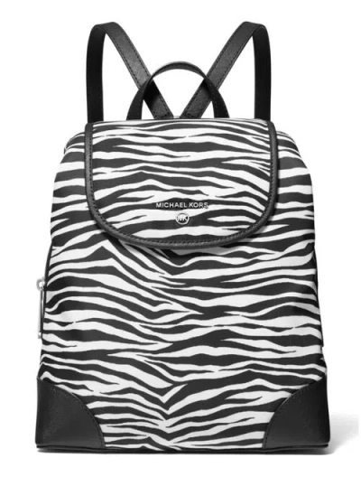 Michael Kors Raven Medium Black White Leather Backpack | ModeSens