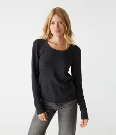 Michael Stars Paula Thermal Tee In Charcoal | ModeSens