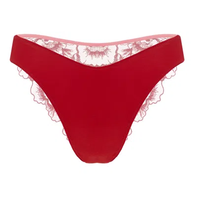 Milamay Women's Red Silk Satin Brazilian Briefs | ModeSens