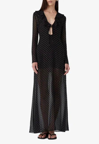 Misha Ariella Crystal-embellished Maxi Dress In Black | ModeSens