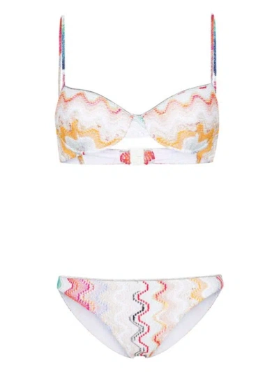 Missoni Wave Knitted-overlay Bikini In White | ModeSens