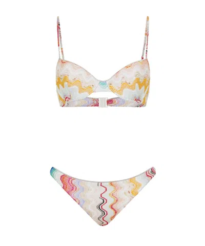 Missoni Wave Knitted-overlay Bikini In Multicolor | ModeSens