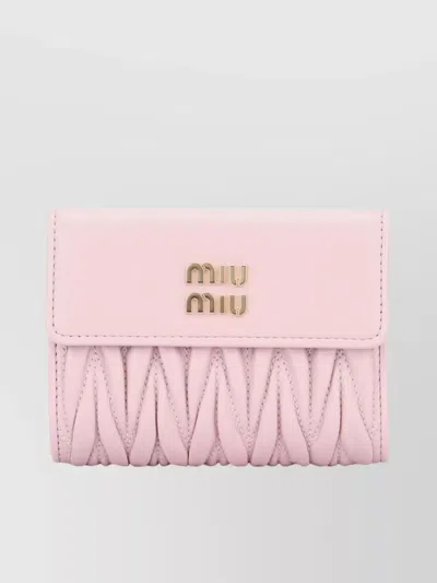 Miu Miu Quilted Design Wallet Card Slots In Pink | ModeSens