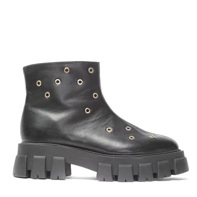 Moja Women's Black Leather Shoes Studs | ModeSens