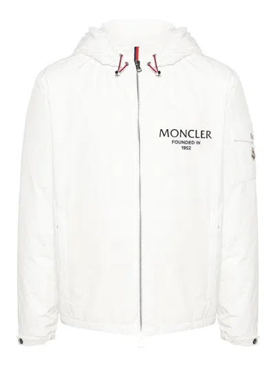 Moncler Logo-lettering Hooded Puffer Jacket In White | ModeSens