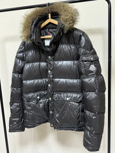 Pre-owned Moncler Hubert Brown Glossy Puffer Fur Jacket Maya | ModeSens