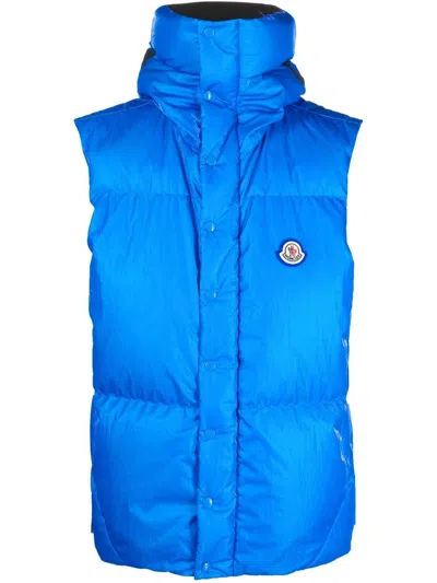 Moncler Blue Logo Padded Gilet | ModeSens