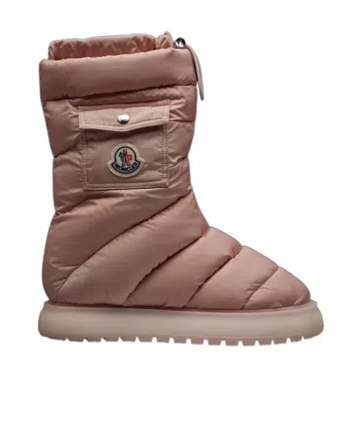 Moncler Logo Patch Puffer Boots In Pink | ModeSens