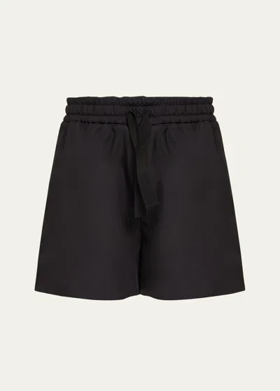 Moncler Long Drawstring Cotton Shorts In Black | ModeSens