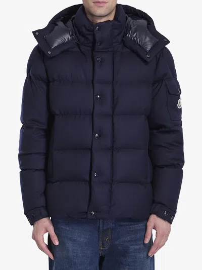 Moncler Vezere Logo Patch Coat In 742 | ModeSens