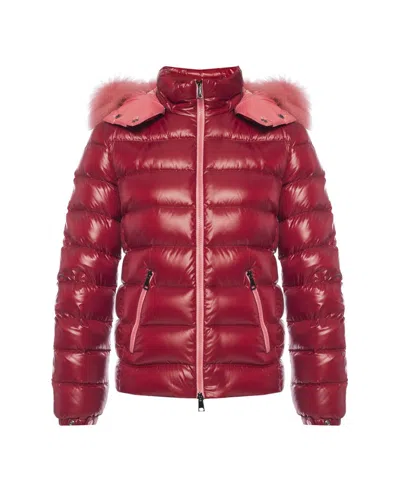 Moncler Quilted Hooded Down Jacket In Red | ModeSens