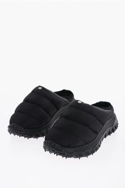 Moncler Quilted Puffer Trail Mules In Black | ModeSens