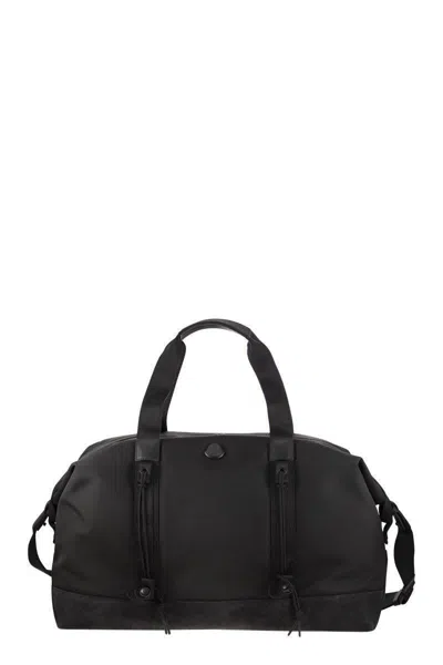 Moncler Water-repellent Tech Duffle Bag With Leather Trim In Black ...