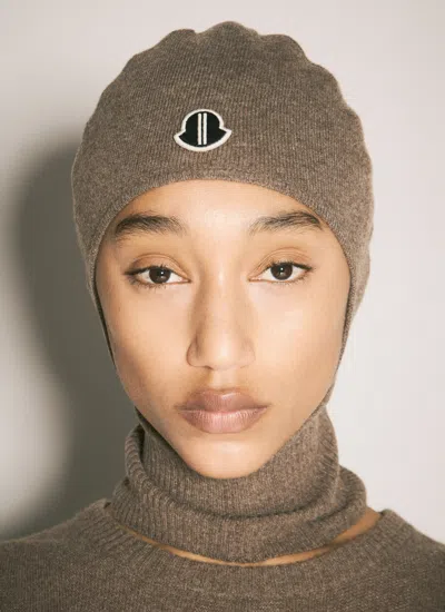 Moncler X Rick Owens Women Wool And Cashmere Balaclava In Brown | ModeSens