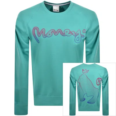 Money Clothing Money Flow Wave Fade Sweatshirt Teal In Blue | ModeSens