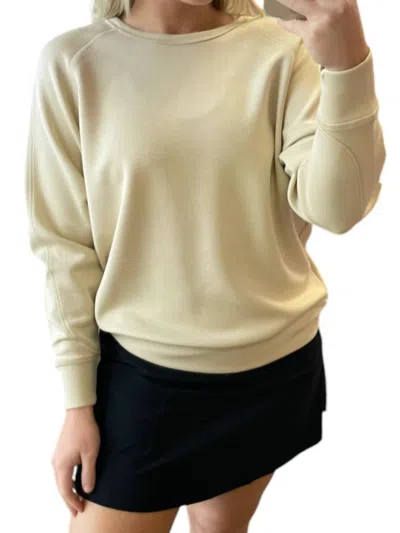 Mono B Crew Neck Pullover Sweatshirt In Natural In White | ModeSens