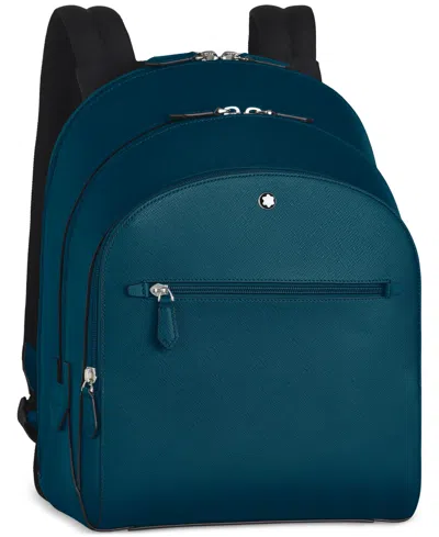 Montblanc Sartorial Leather Three Compartment Backpack In Blue | ModeSens
