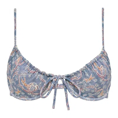 Montce Women's Blue / White Cupid Lucy Bikini Top In Blue/white | ModeSens