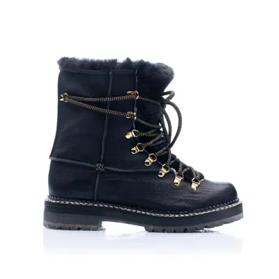 Montelliana Giada Shearling Lined Boots In Black | ModeSens