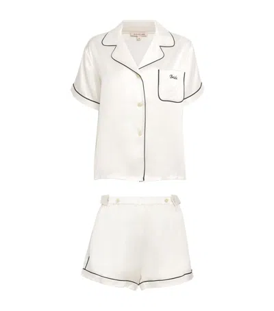 Morgan Lane Silk Katelyn Pyjama Set In Ivory | ModeSens