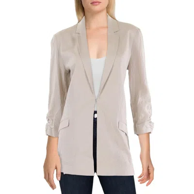 Morgan Taylor Womens Linen Suit Separate One-button Blazer In Beige ...
