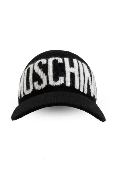 Moschino Logo Detailed Knitted Baseball Cap In Black | ModeSens