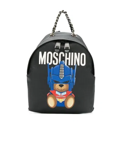 Moschino Printed Backpack In Black | ModeSens