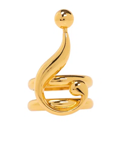 Moschino Question Mark Detail Ring In Yellow | ModeSens