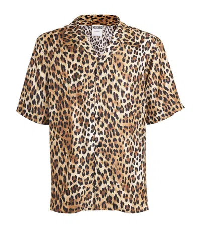 Moschino Silk Leopard Print Shirt In Multi | ModeSens