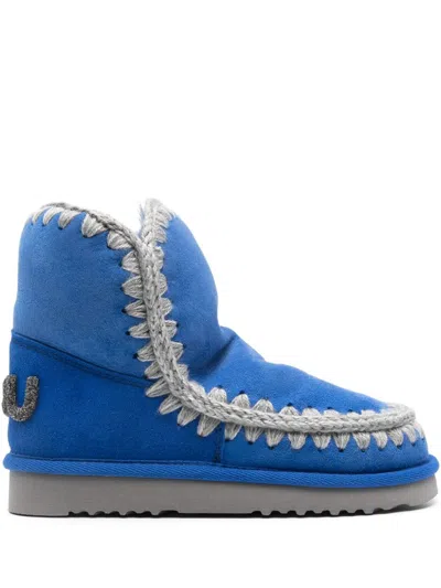 Mou Eskimo 18 Suede Ankle Boots In Blue | ModeSens