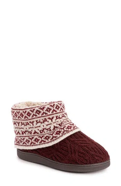 Muk Luks Rochelle Indoor/outdoor Slipper Bootie In Red | ModeSens