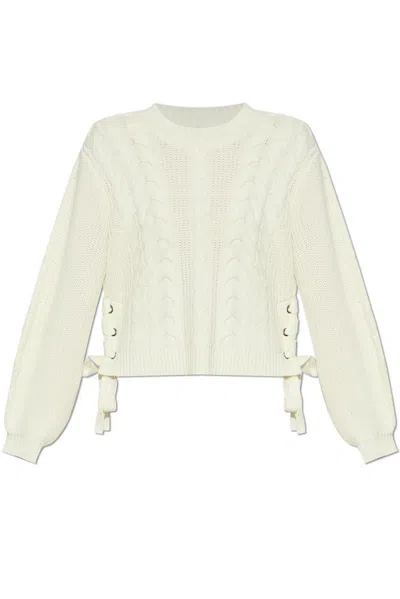 Munthe Cable Knit Lace In Beige | ModeSens