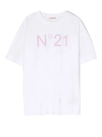 N°21 Kids' T-shirt Mit Logo-print In White | ModeSens