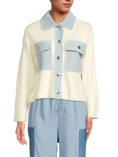 Nanette Lepore Nanette Women's Raw Edge Trucker Jacket In Black Denim ...