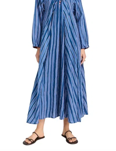 Natalie Martin Fiore Maxi Dress In Batik Stripe Navy In Multi | ModeSens