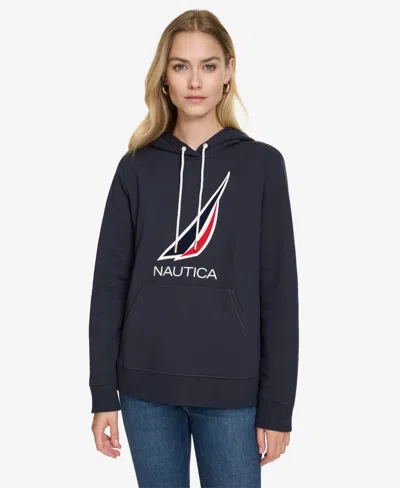 Nautica Jeans Women's Solid Logo Pullover Sweatshirt In Night Sky ...