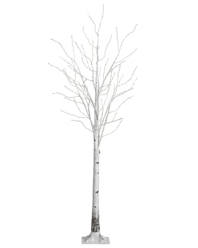 Nearly Natural 7ft Pre-lit Artificial White Birch Tree With 400 Warm ...