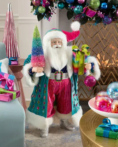 Neiman Marcus 36" Bright Holiday Santa In Multi | ModeSens