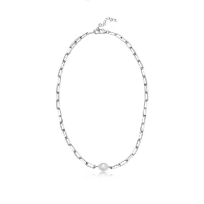 Néo Parisian Women's Chunky Link Chain Statement Pearl Necklace ...