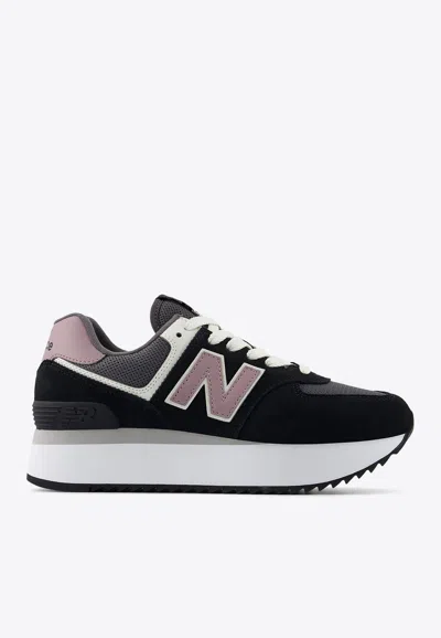 New Balance 574+ Low-top Sneakers In Black With Phantom And Ice Wine ...