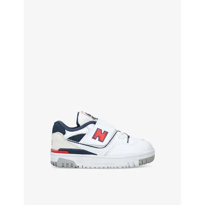 New Balance White/red Kids' B550 Leather Low-top Traine | ModeSens