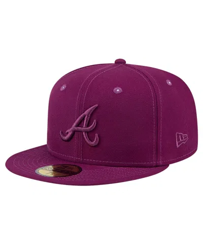 New Era Men's Atlanta Braves Color Pack 59fifty Fitted Hat In Purple ...