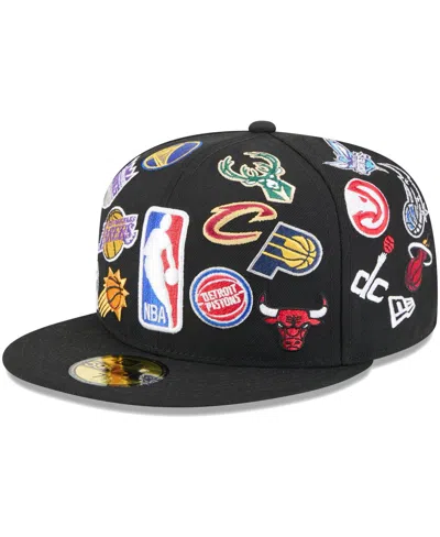New Era Men's Black 2025 All-star Game Allover Logos Fitted 59fifty ...