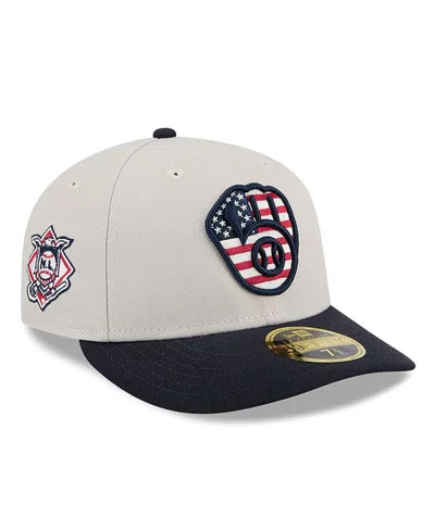 New Era Men's Black Milwaukee Brewers 2024 Fourth Of July Low Profile 59fifty Fitted Hat In ...